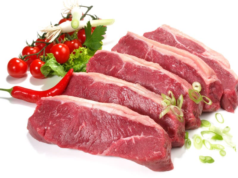Raw Striploin Beef Steaks - Isolated Stock Image - Image of prime ...