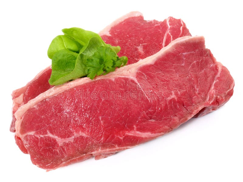 Raw Striploin - Beef Steaks - Isolated Stock Image - Image of aged ...