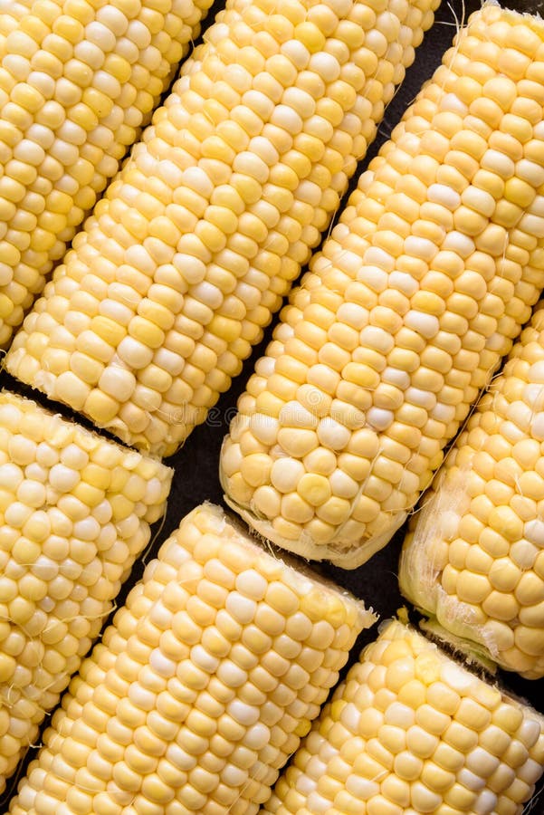 Raw Sweet Corn Shucked and Ready To Cook Stock Image - Image of ready ...