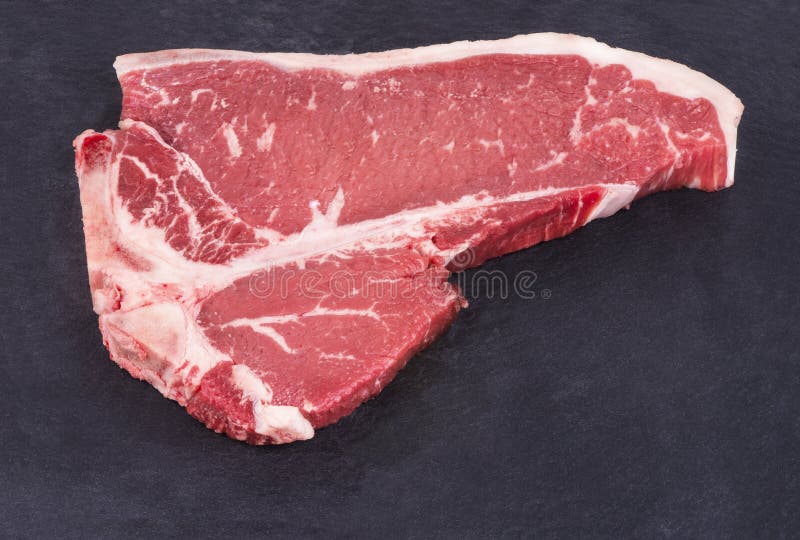 Raw T-bone steak stock image. Image of slate, market - 40637261