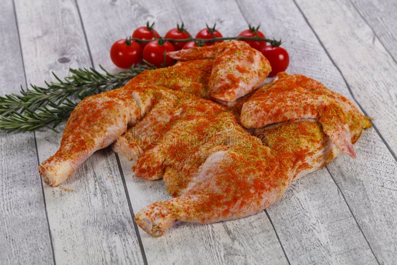 Raw tabaka chicken stock image. Image of chef, salt - 155655687