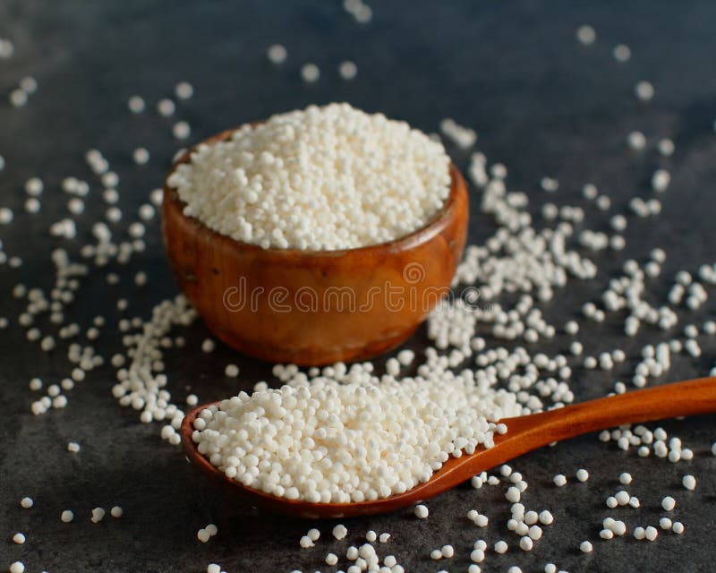 Raw Tapioca Pearls on a Table Stock Photo - Image of isolated, natural ...