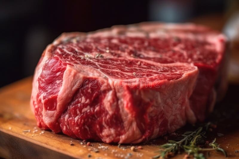 Raw Thick Steak Red Meat Generative Ai Stock Illustration ...