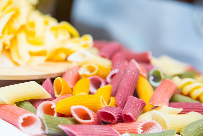 Raw Three Colored Italian Pasta Stock Image - Image of carrot, dish ...