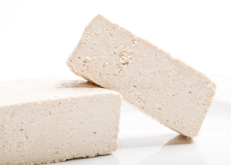 Raw tofu, white background stock image. Image of fermented - 55997297