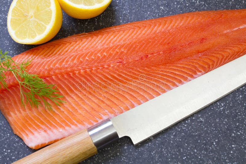 Raw trout fillet stock image. Image of fish, pink, health - 141366081
