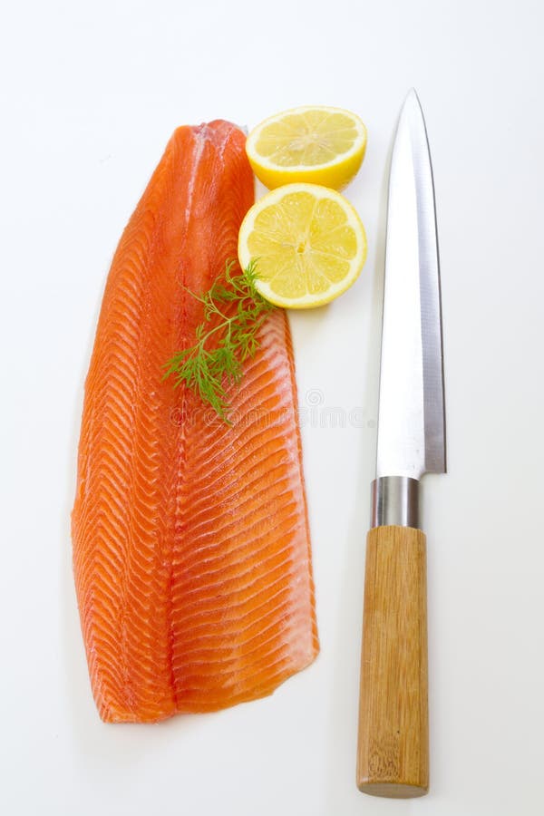 Raw trout fillet stock image. Image of healthy, health - 141366279