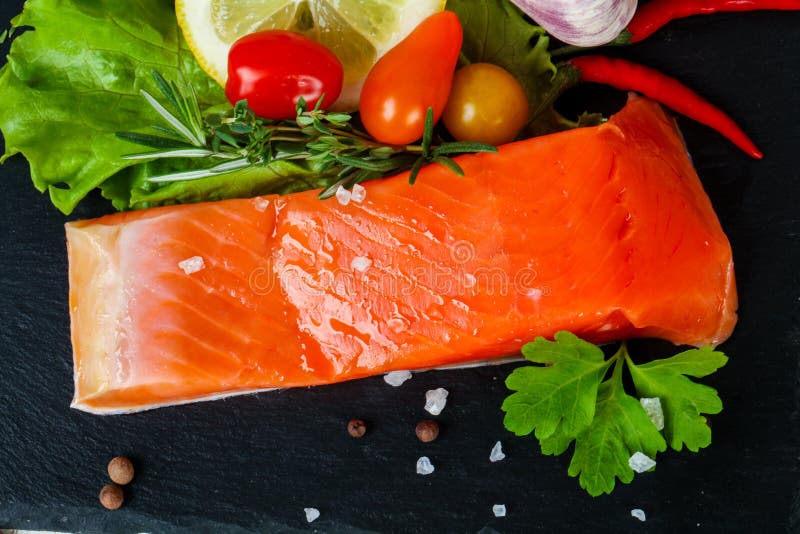 Raw trout fillet stock photo. Image of slice, healthy - 127673470