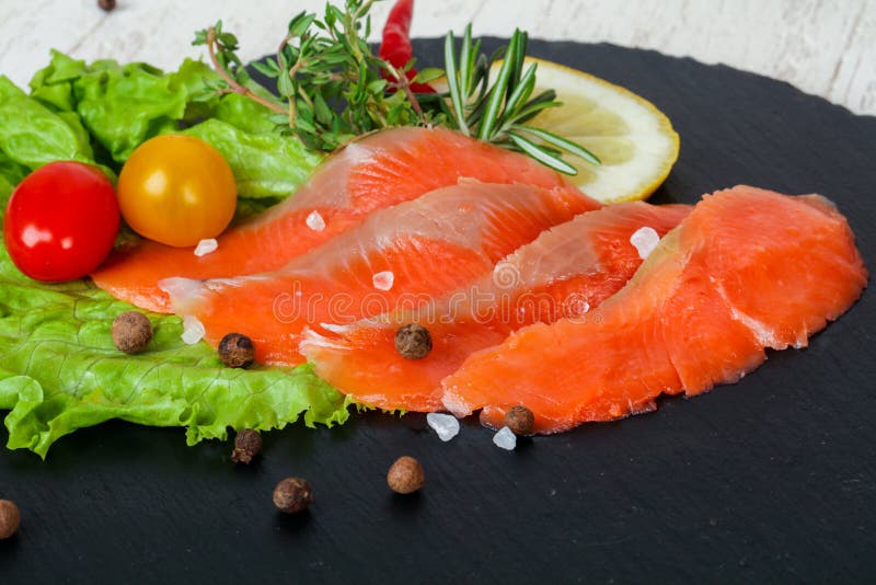 Raw trout fillet stock image. Image of seafood, slice - 129813391