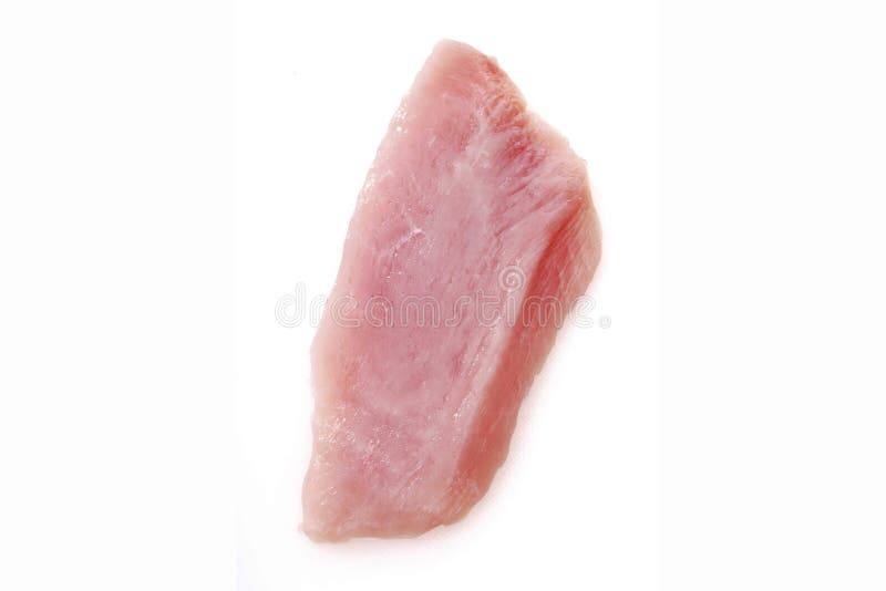 Raw Turkey Cutlet Isolated on White, Elevated View. Stock Image - Image ...