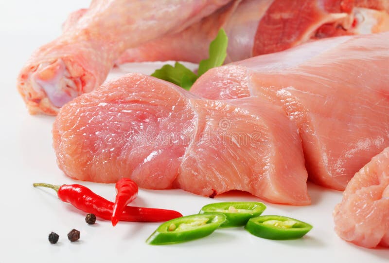 Raw turkey meat stock photo. Image of foodstuff, vegetable - 55673274