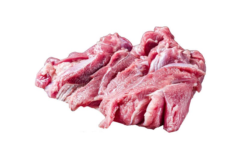 Raw Turkey Sliced Fillet Meat Ready for Cooking. Isolated, White ...