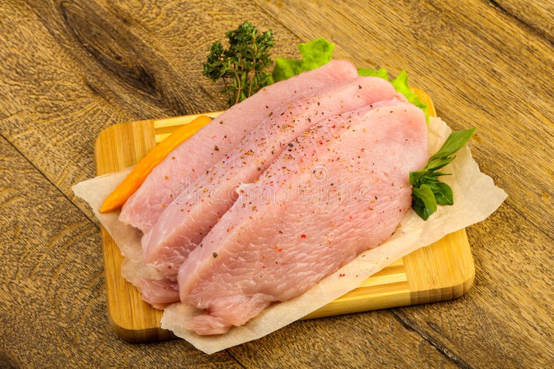 Raw turkey steak stock photo. Image of meat, fillet - 114879350