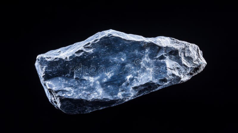 Ethereal Blue Stone on Floating Meteorite Captivating Cosmic Still Life ...