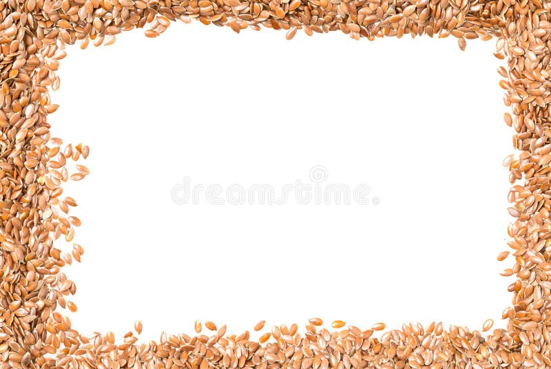 Raw, Unprocessed Linseed or Flax Seed Frame Border Stock Image - Image ...