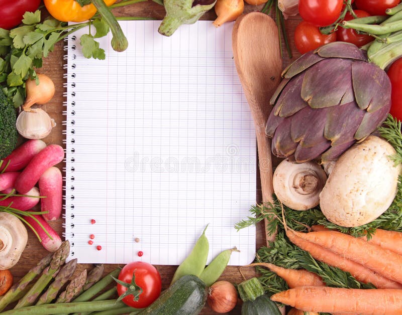 Raw Vegetable and Note Book Stock Photo - Image of agriculture, cuisine ...