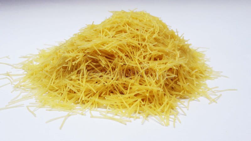 Raw Vermicelli Isolated on White Background Stock Image - Image of ...