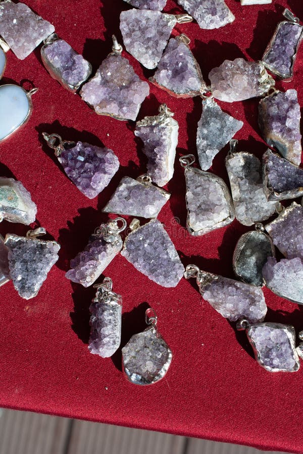 Raw Violet Amethyst Rock with Crystal Ametist Stock Photo - Image of ...
