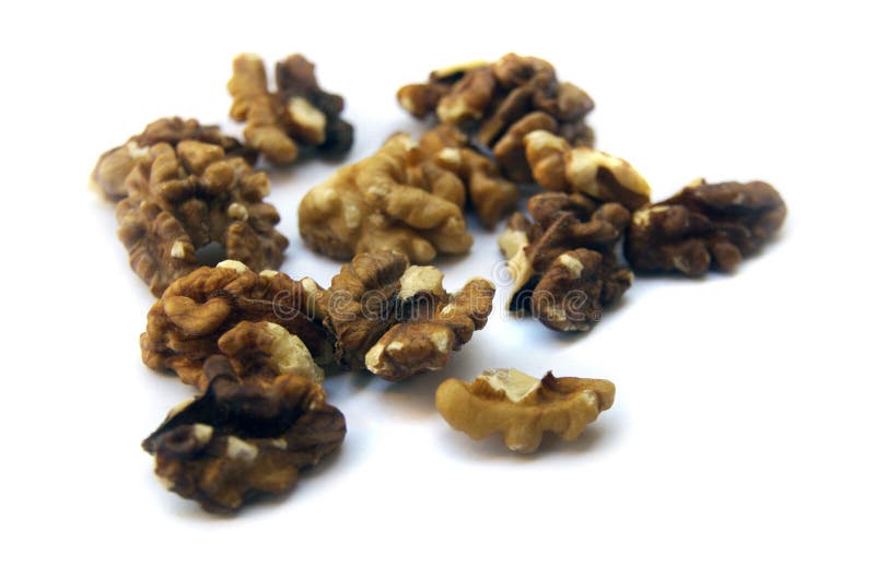 Raw Walnuts Isolated on White Stock Photo - Image of blurry, culinary ...