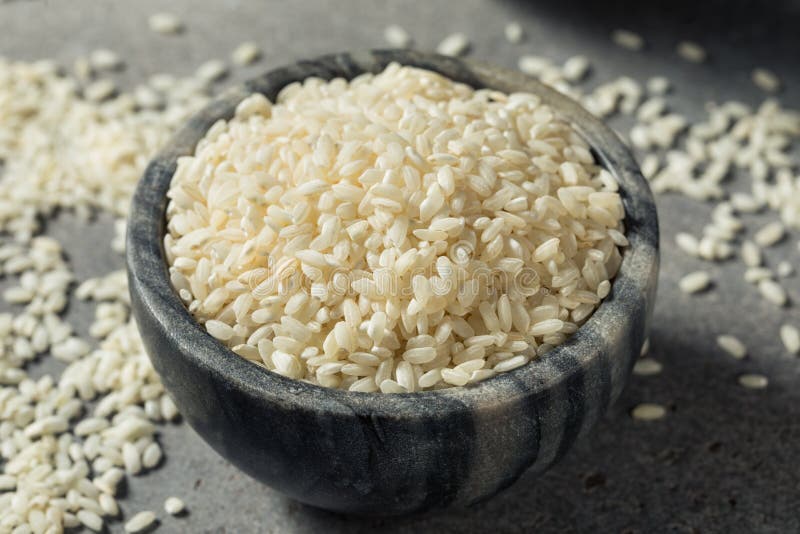 Raw White Organic Arborio Rice Stock Photo - Image of rice, cuisine ...
