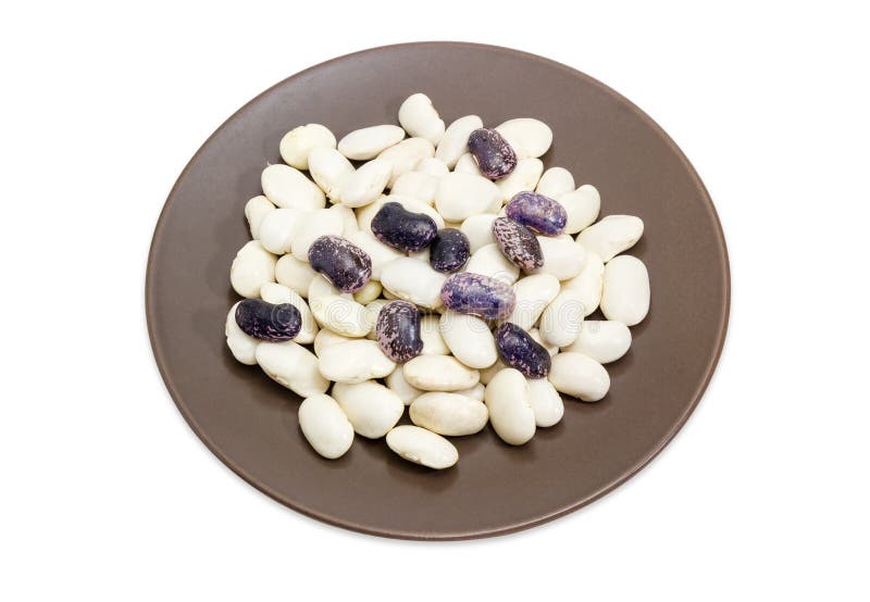 Raw White and Purple Kidney Beans on Brown Dish Stock Photo - Image of ...