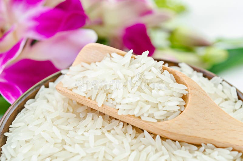 Raw white rice. stock image. Image of rice, thailand - 75317061