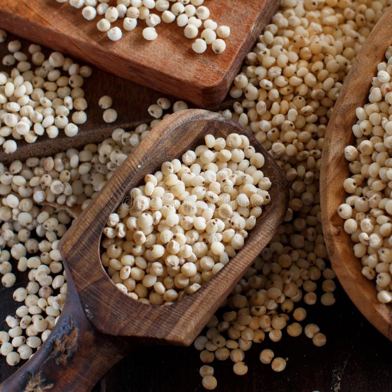 Raw White Sorghum grain stock image. Image of closeup - 121627837