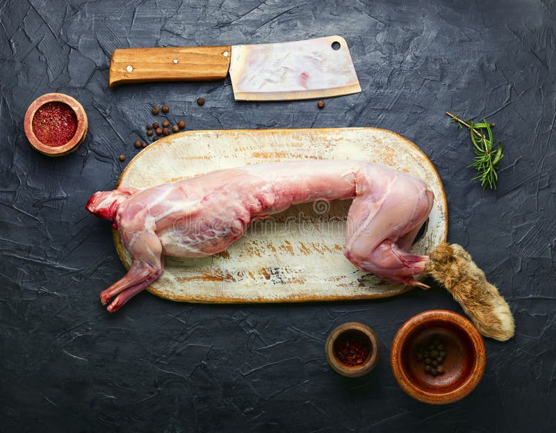 Raw whole rabbit stock image. Image of uncooked, ingredient - 201857463