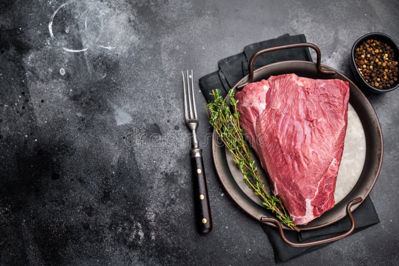 Raw Wild Boar Meat, Fresh Game Meat. Black Background Stock Image ...