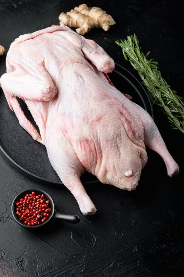 Raw Wild Mallard Ducks Meat on Black Background Stock Image - Image of ...