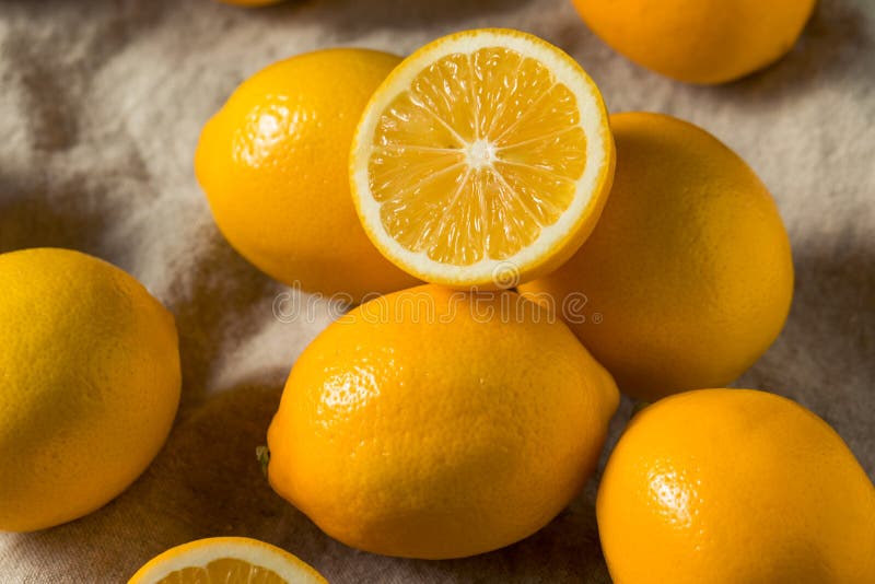 Raw Yellow Organic Meyer Lemons Stock Photo - Image of organic, vitamin ...