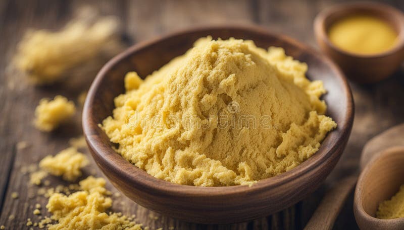Raw Yellow Organic Nutritional Yeast in a Bowl Stock Illustration ...