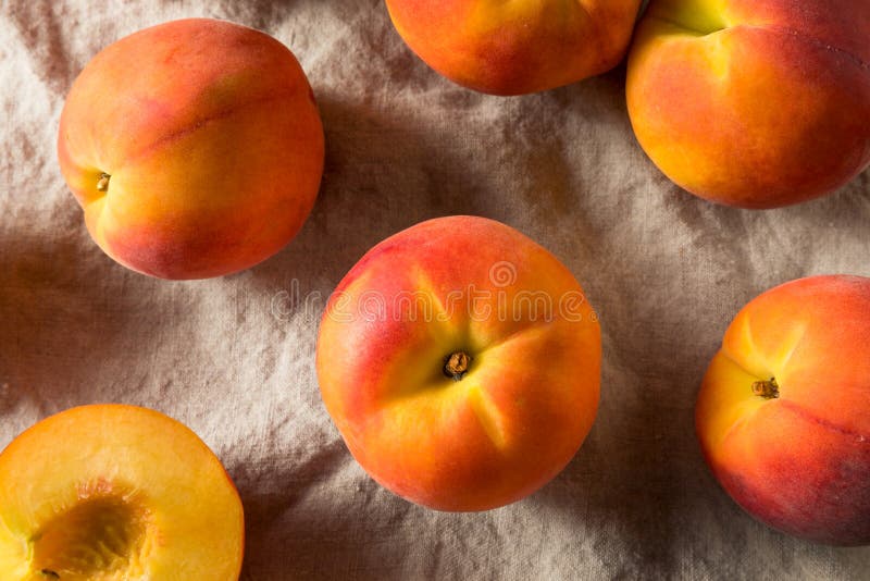 Raw Yellow Organic Peaches stock image. Image of nectarine - 155240491