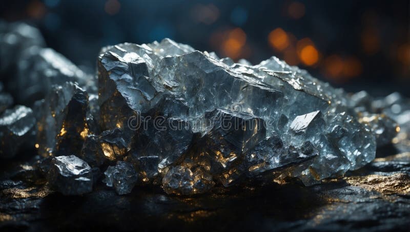 Raw Zinc Ore Metallic Texture in Double Exposure Silhouette. Stock ...