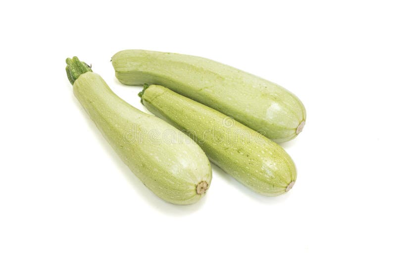 Raw Zucchini Isolated on White Stock Image - Image of grocery, closeup ...