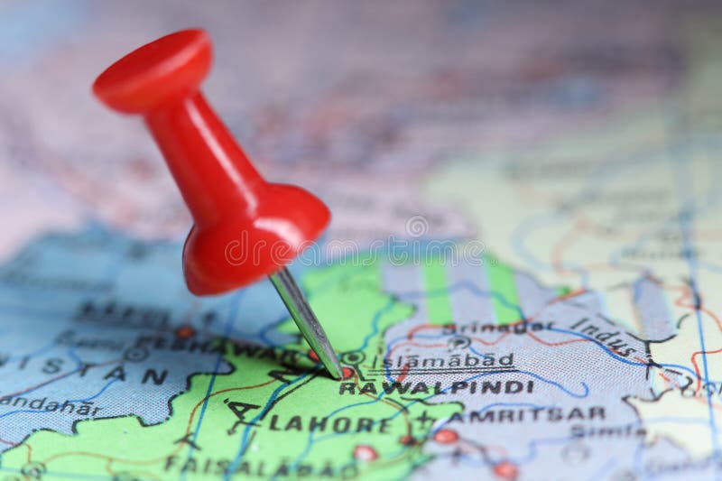 Rawalpindi, Pakistan Pin on Map Editorial Photography - Image of ...