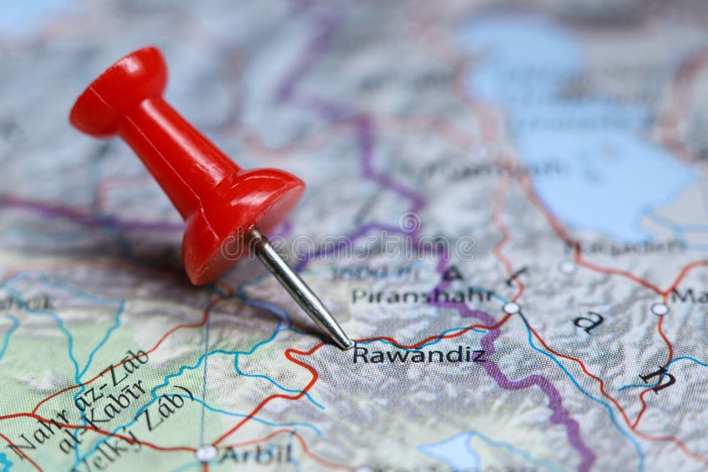 Rawandiz, Iraq pin on map stock image. Image of ancient - 372798247