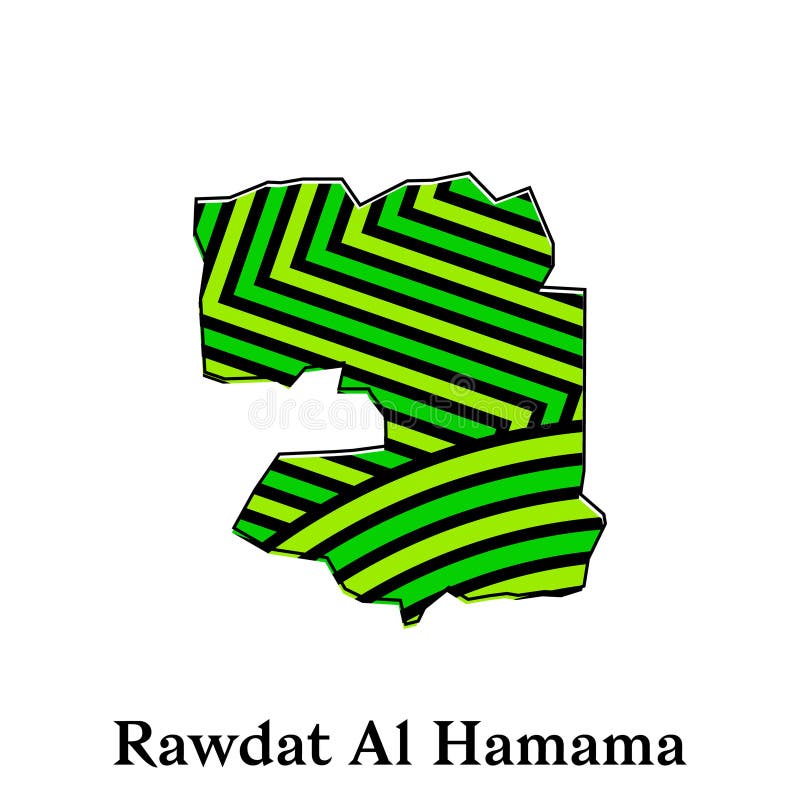 Rawdat Al Hamama City Map. Vector Map of the Qatar Country. Borders of ...