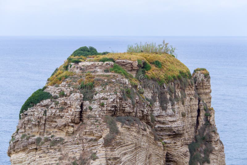 Rawsha Rock in Beirut - Lebanon Stock Image - Image of rock, beautiful ...