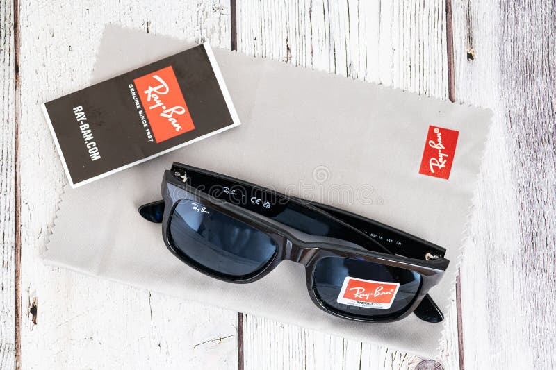 Ray Ban Sunglasses and Leather Glasses Case with Brand Logo Editorial ...