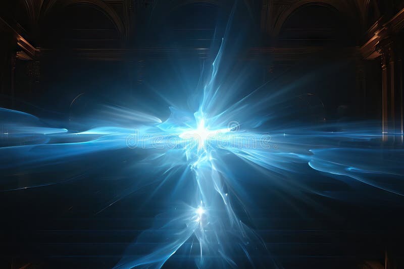 Ray of Blue Light Tracing the Movement Stock Illustration ...