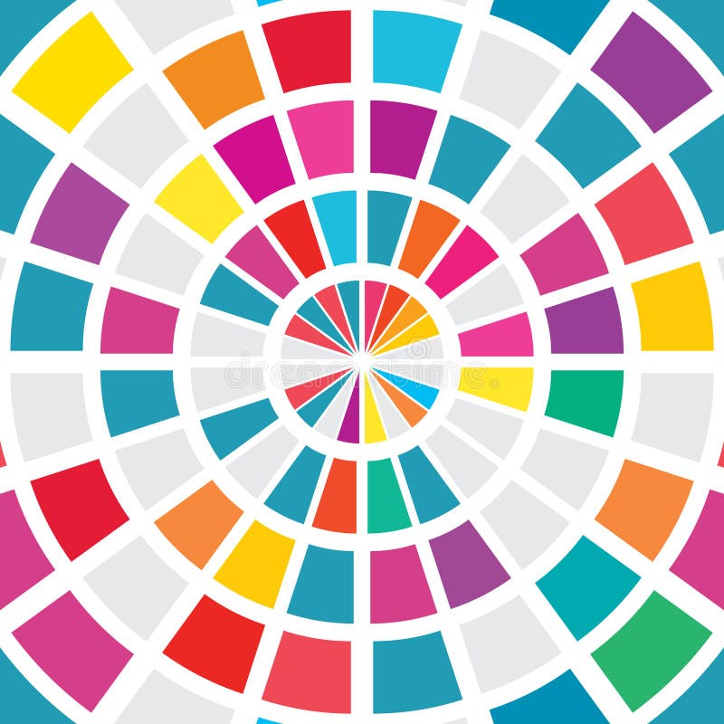 Ray Circle Target Seamless Pattern Stock Vector - Illustration of curve ...