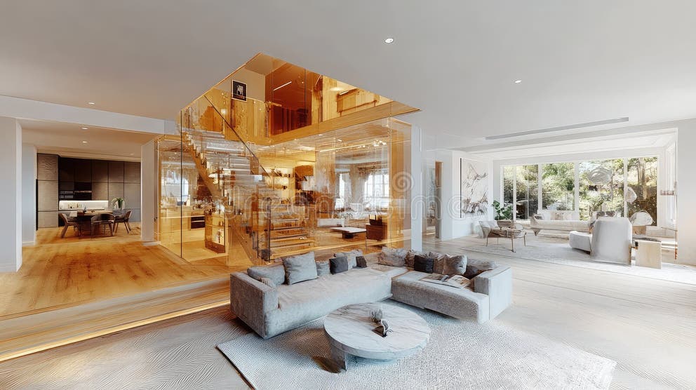 Ray 3d Realistic Real Estate Walkthrough X Ray Stock Illustration ...