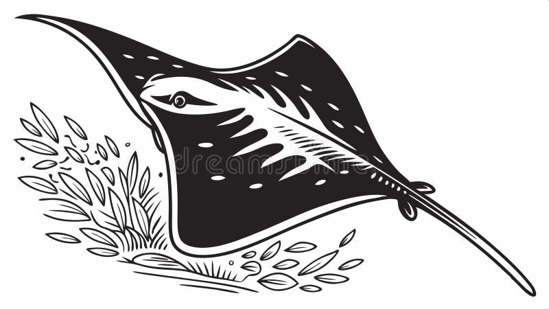 Ray Fish Corner Design, Marine Wildlife Element Vector Design ...
