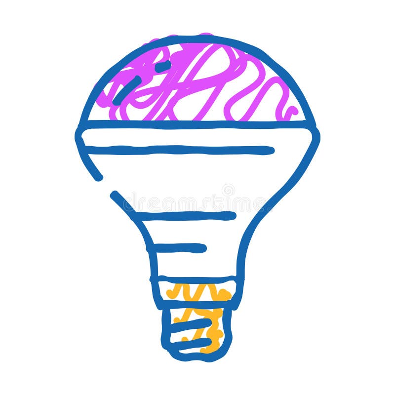 Ray Glow Light Bulb Icon Doodle Illustration Stock Illustration ...