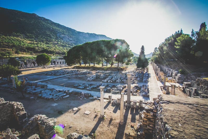 Ray of Light at Ephesus Ruins Stock Photo - Image of turkey, cappadocia ...