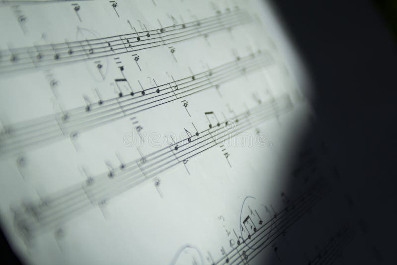 The Ray of Light Illuminates the Musical Score Stock Photo - Image of ...