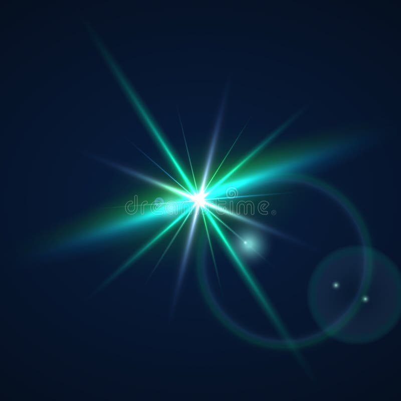 Light Flare, Shine Flash Sparkle or Star Glow Ray or Beam, Realistic ...