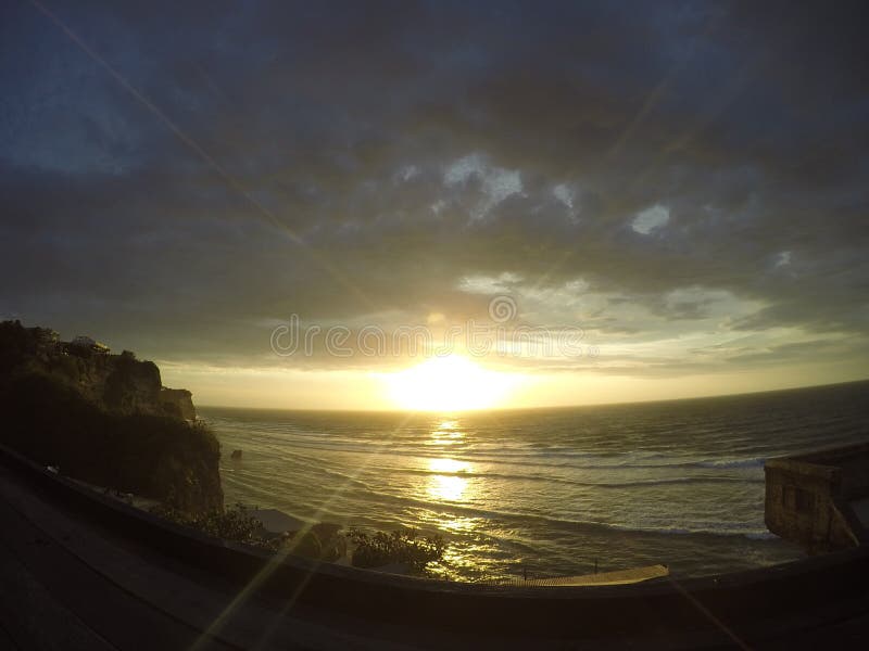 Ray of light stock image. Image of oceanview, sunset - 142225189
