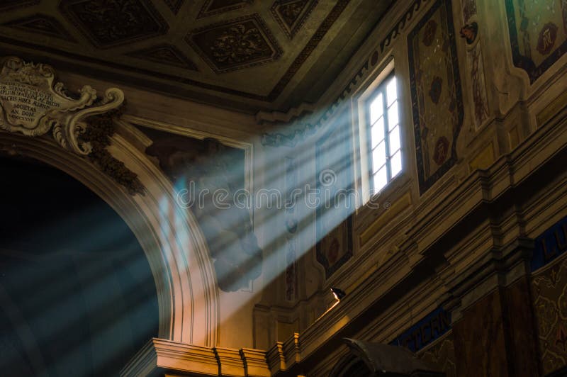 A Ray of Light from Ancient Window Stock Image - Image of window ...
